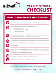 YEARLY PHYSICAL CHECKLIST - DOWNLOAD - The Heart Foundation